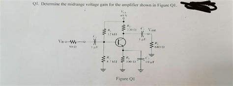 Solved Q1 Determine The Midrange Voltage Gain For The