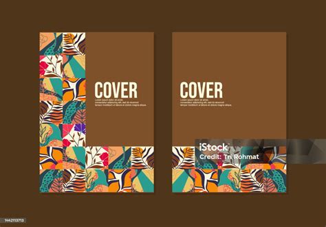 추상 모자이크 낙서 표지 디자인 손으로 그린 식물 배경 연간 보고서 저널 카탈로그 전단지 노트북 브로셔를위한 A4 크기 0명에 대한 스톡 벡터 아트 및 기타 이미지 Istock