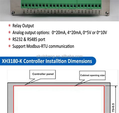 modbus rs485 transducer weight load cell indicator 0 10v analog output