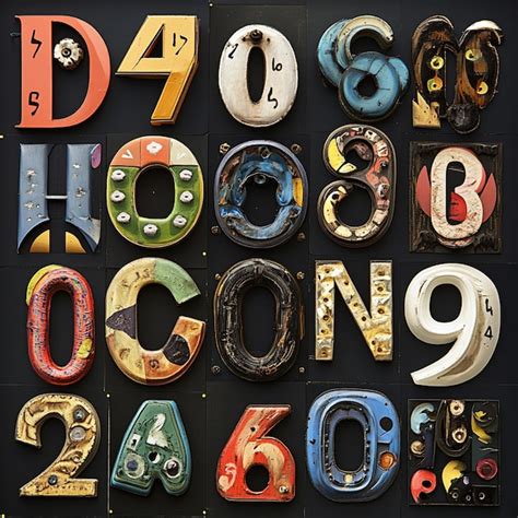 collection of letter and number elements premium ai generated image