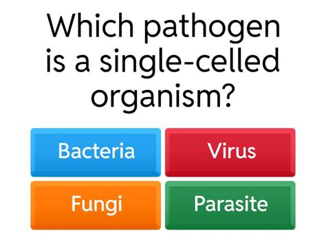 Pathogen Types And Characteristics Quiz