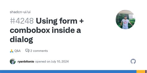 Using Form Combobox Inside A Dialog Shadcn Ui Ui Discussion GitHub
