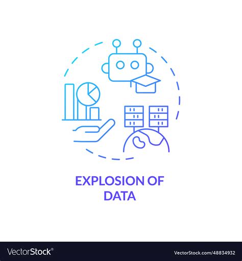 2d Gradient Thin Linear Icon Explosion Of Data Vector Image