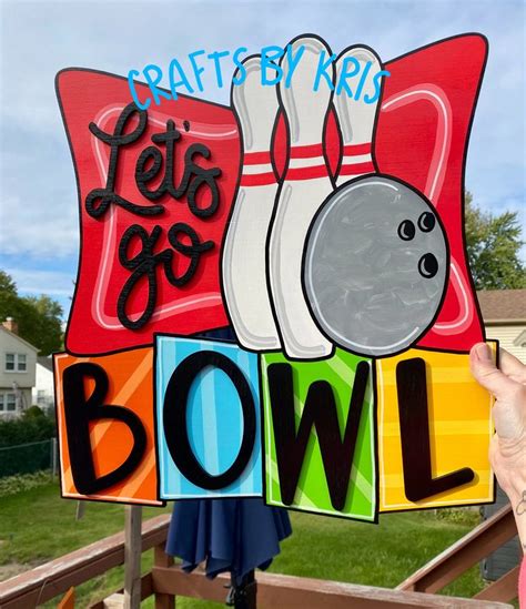 Ready To Ship Bowling Door Hanger Sign Bowling Alley Door Etsy