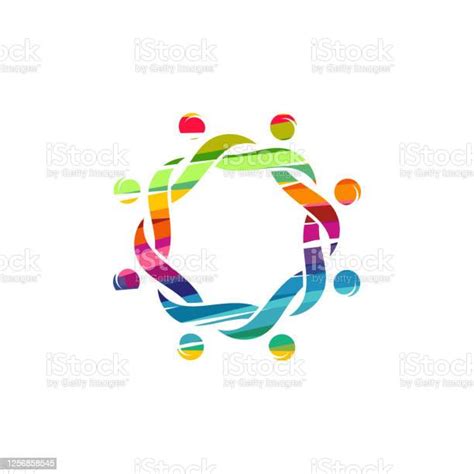 다채로운 사람들 비트 로고 벡터 커뮤니티 로고 디자인 템플릿 디자인 개념 로고 템플릿에 대한 로고 타입 요소 근육질 체격에 대한 스톡 벡터 아트 및 기타 이미지 Istock