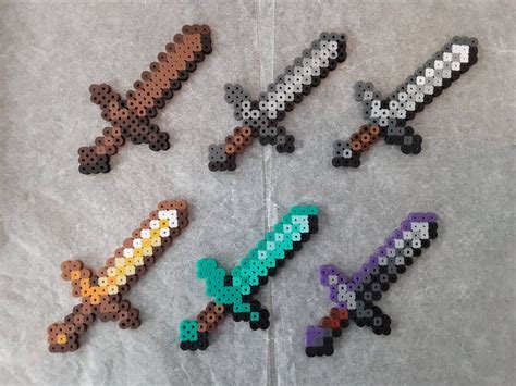 Minecraft Swords Perler By Crazycreeper529 On Deviantart In 2022