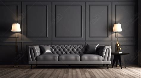 멋진 3d 렌더링 거실 인테리어 템플릿 어두운 나무 바닥과 회색 소파 배경 거실 배경 테리 배경 암실 배경 이미지 Hd 거실 테리 암실 배경 사진 무료 다운로드