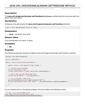 Fillable Online SETTIMEZONE METHOD Fax Email Print PdfFiller
