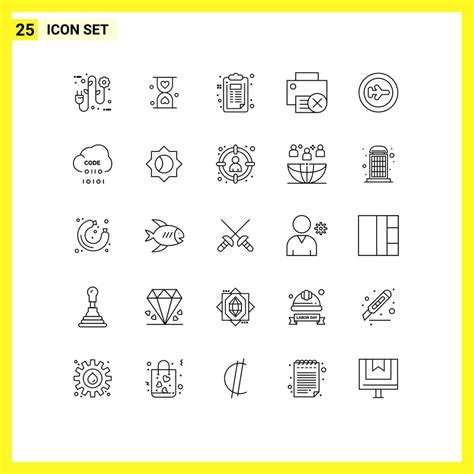 Pack Of 25 Creative Lines Of Printer Gadget Waiting Devices Document Editable Vector Design