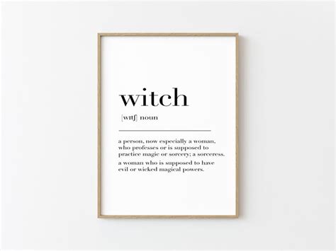 Witch Witch Print Witch Poster Witch Sign Witch Definition Etsy