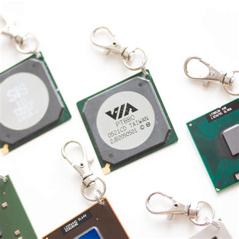 Chipset Keychain Recycled Computer Keychain Graphic Processor Gpu