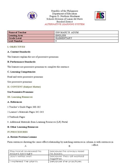 Grade 3 Cot Dlp Q4 English Download Free Pdf Learning