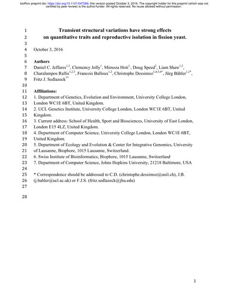Pdf Transient Structural Variations Have Strong Effects On Quantitative Traits And