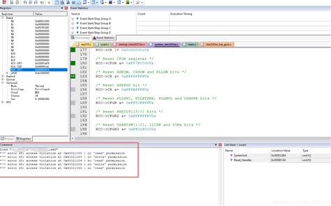 keil v5仿真出现 error 65 access violation at 0x40021000 no ‘read