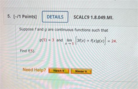 Solved Suppose F And G Are Continuous Functions Such That