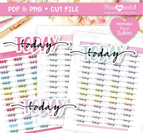 Today Script Printable Planner Stickers Cricut And Etsy