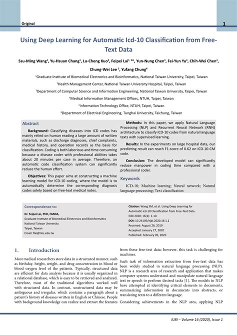 Using Deep Learning For Automatic Icd 10 Classification From Free Text