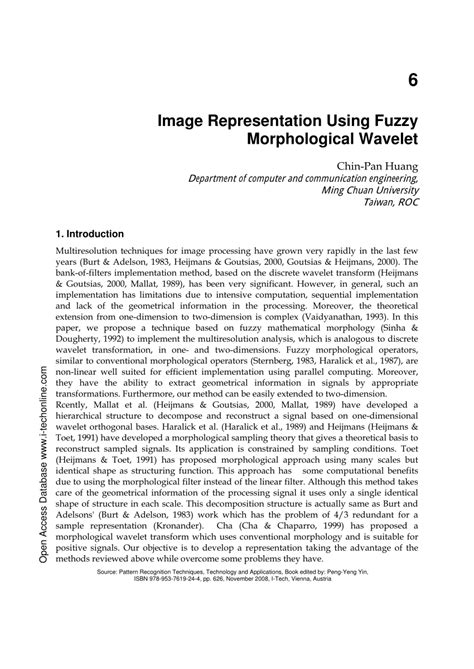 Pdf Image Representation Using Fuzzy Morphological Wavelet
