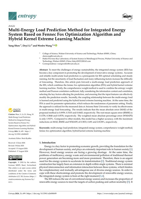 Pdf Multi Energy Load Prediction Method For Integrated Energy System