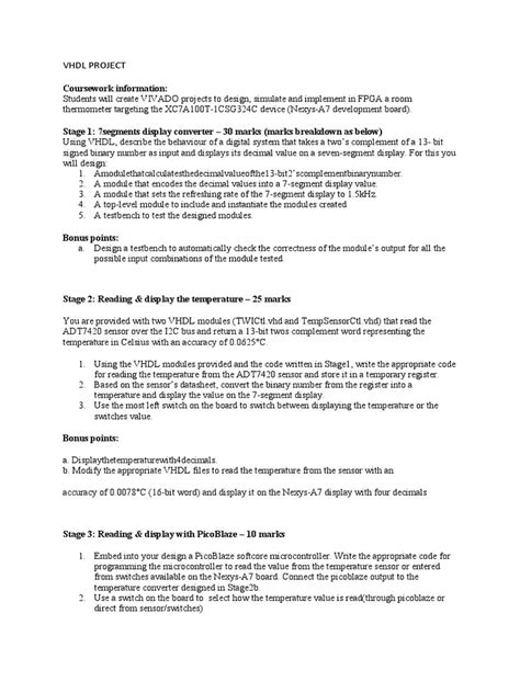 Vhdl Project Pdf Vhdl Temperature