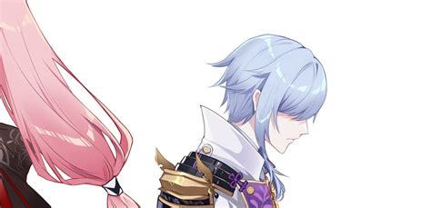 Yae Miko And Kamisato Ayato Genshin Impact Drawn By Sheya Danbooru