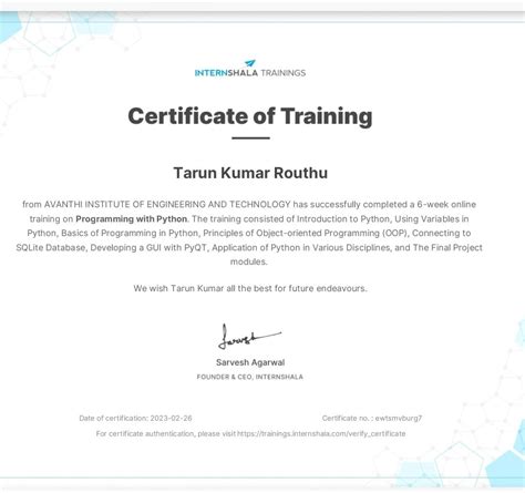Tarunkumar Routhu On Linkedin Python Internshalatrainings Python Internshalatrainings