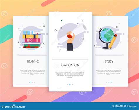 Onboarding Screens User Interface Kit For Mobile App Templates Concept Of Education Concept For