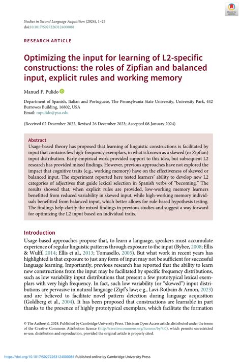 pdf optimizing the input for learning of l2 specific constructions