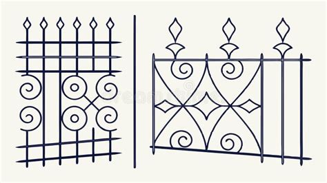 Ornate Wrought Iron Fence Gate Design Vector Art Vector Design Generative Ai Stock Vector