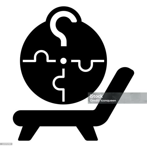 소파에 물음표가 있는 퍼즐 단단한 아이콘 가족 심리학 개념 벡터 그래픽입니다 심리학자 코치 흰색 배경에 논리 게임 기호 스타일 모바일 또는 디자인 소파에 대한 스톡 벡터