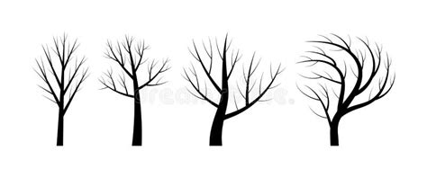 Naked Trees Silouettes Stock Vector Illustration Of Element