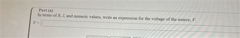 Part Ain Terms Of Ri And Numeric Values Write An