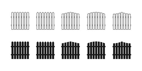 Fence Icons Set House Wooden Fence Symbol On A White Background Vector Illustration Of Template