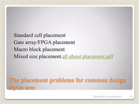 Placement In VLSI Design PPTX