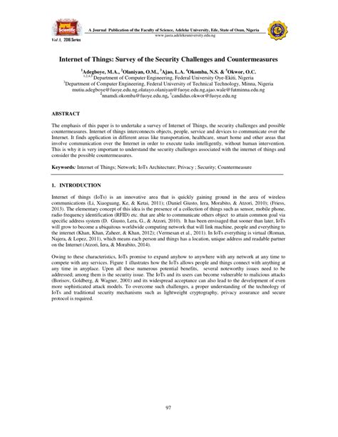 Pdf Internet Of Things Survey Of The Security Challenges And