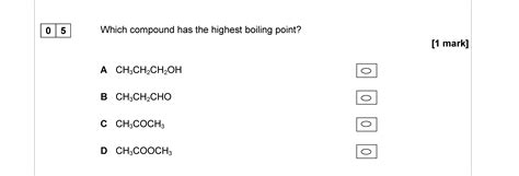 A Level Aqa Chemistry Molecules Shapes And Forces Which Compound Has The Highest B