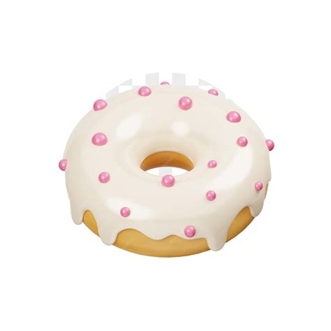 Premium Psd Vanilla Sprinkled Donuts 3d Illustration