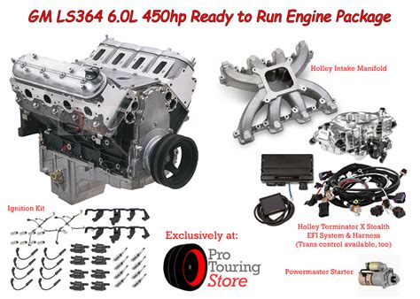 Ready To Run Ls364 450hp 6 0l 24x Crate Engine Package With Holley Ter