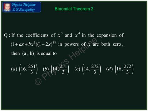 Binomial Theorem 2 Pptx Physics Science