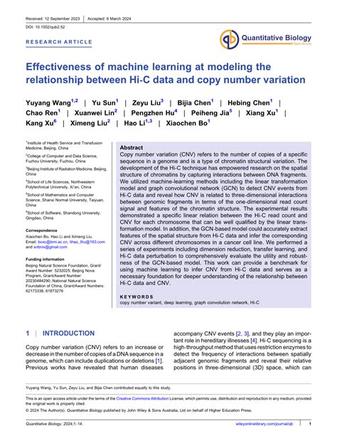 Pdf Effectiveness Of Machine Learning At Modeling The Relationship Between Hi‐c Data And Copy