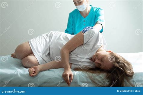 Doctor Process Epidural Nerve Block For Pregnant Woman Royalty Free Stock Image Cartoondealer