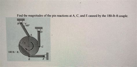 Solved Find The Magnitudes Of The Pin Reactions At A C And