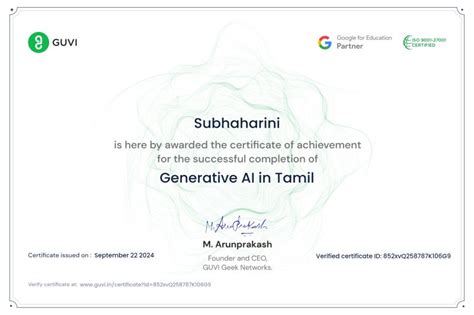 subha harini on linkedin i have been completed a gen ai course