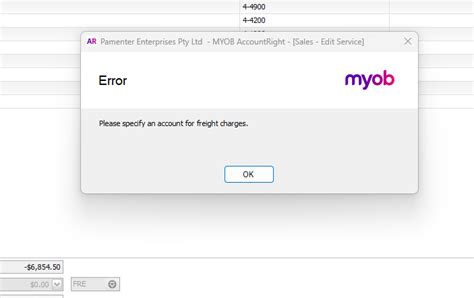 error message unable to reverse sale transaction myob community