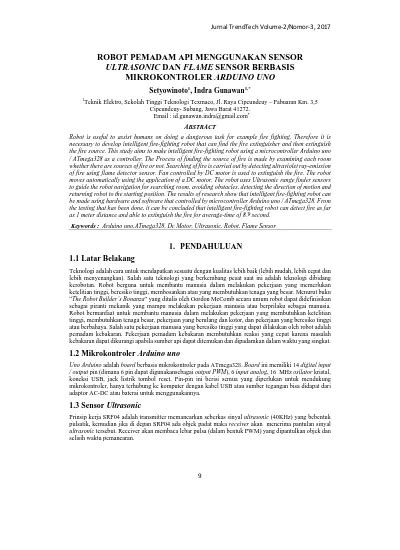 Robot Pemadam Api Menggunakan Sensor Ultrasonic Dan Flame Sensor
