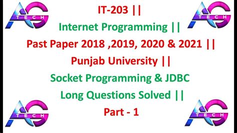 It 203 Ip 2018 2019 2020 2021 Jdbc And Socket Programming Long Question Solved Part 1
