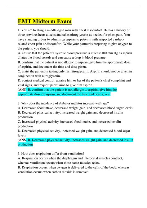 EMT Final Exam JBL EMT B Final Exam Prep Test Bank All JB Learning Quizzes JB Learning Final