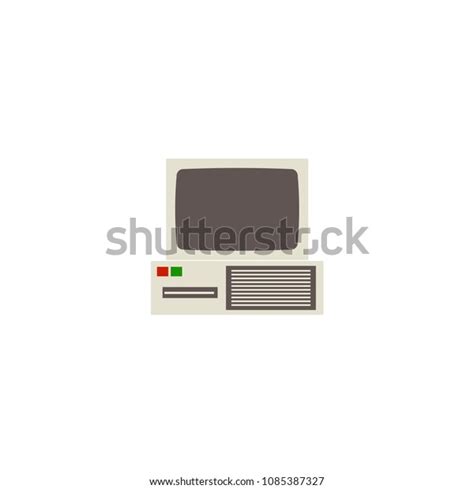 Old Computer Monitor Vector Illustartion Stock Vector Royalty Free Shutterstock