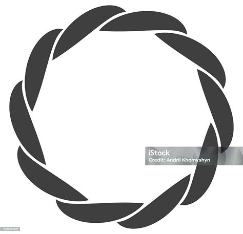 흰색에 꼰 원형 프레임을 특징으로 하는 추상적인 그래픽 요소 통일성 연결 순환적 성격을 상징합니다 이상적인 Fors 배너 및 디자인 프로젝트 0명에 대한 스톡 벡터 아트 및