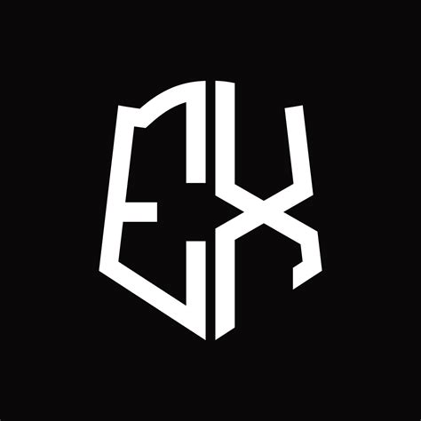 Ex Logo Monogram With Shield Shape Ribbon Design Template 16575038 Vector Art At Vecteezy